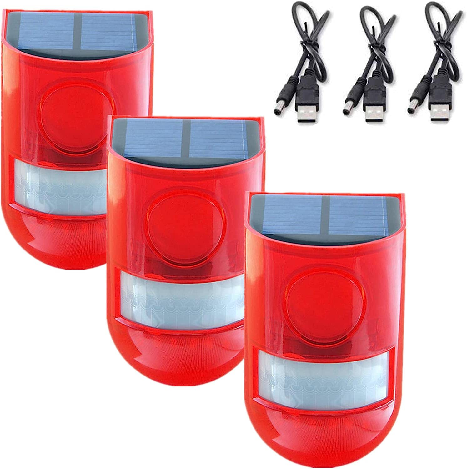 · 【モーションセンサーアラーム】 の感知角度は125°で、3～8メートル以内の動きを広く捉え、アラームを作動させます。· 【モーションセンサーアラームサイレン】サイレンホーンの音は約129dbで、明るいストロボには6つのLEDライトがあり...