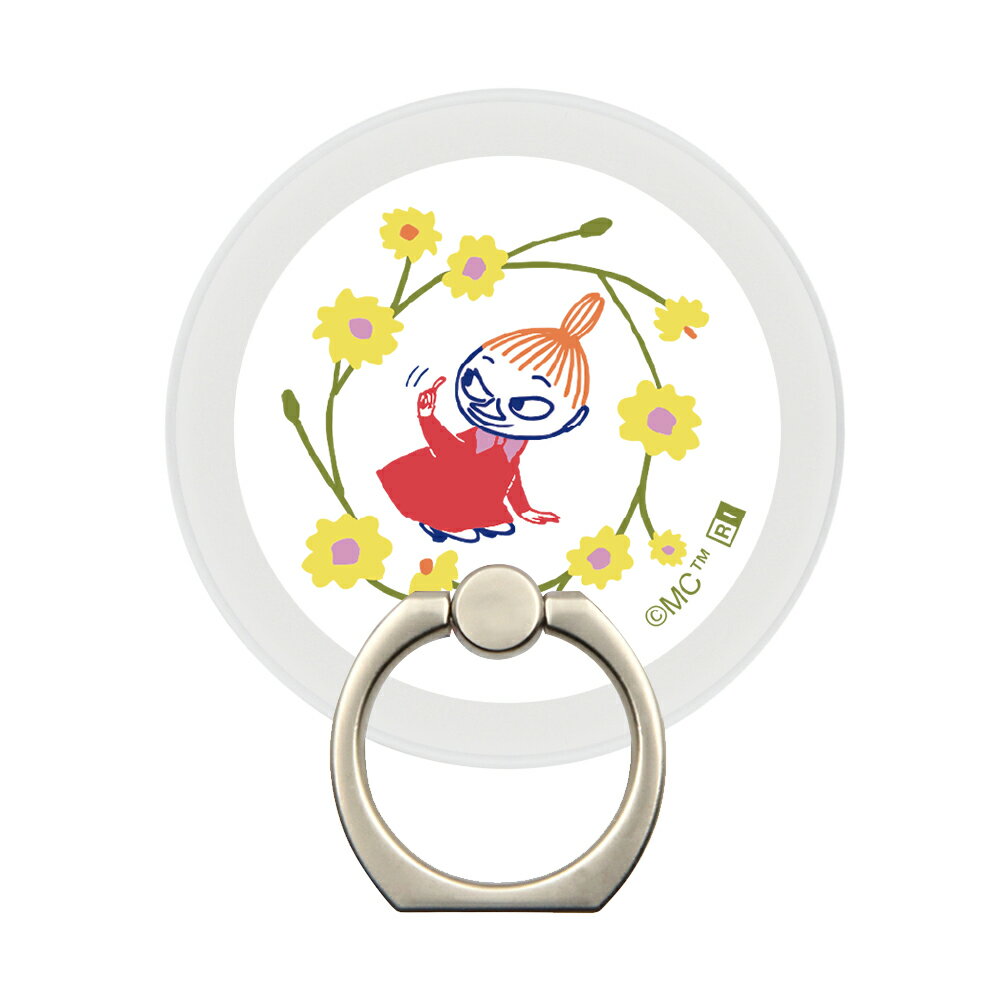 スマホリング ムーミン magness マグネット スマホリング スタンド リトルミイフェア25年_お花2 各種スマートフォン対応 マグネットで取り外し簡単なスマホカードポケット。手にフィットして持ちやすくスタンドにもなる。スマートでカード...