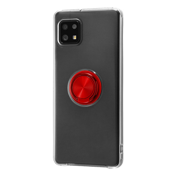 AQUOS sense6 sense6s ケース ソフトケース TPUソフトケース リング付 レッド カバー SHG07 SH-54B SHG05 SH-RM19 SH-M19 アクオス センスシックス センスシックスエス スマホケース 3...
