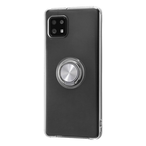 AQUOS sense6 sense6s ケース ソフトケース TPUソフトケース リング付 シルバー カバー SHG07 SH-54B SHG05 SH-RM19 SH-M19 アクオス センスシックス センスシックスエス スマホケース ...