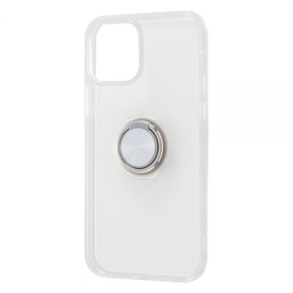 iPhone12 iPhone12 Pro ケース ソフトケース TPU リング付 シルバー カバー アイホン スマホケース 360°回転リング × 衝撃吸収性のあるTPU素材。指に掛けて使えるリングで不意の落下を防ぐ。リングはスタンドとし...