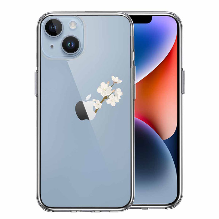 iPhone ケース 15 14 13 12 11 SE3 SE2 8 7 Plus mini Pro ProMax XS X SE 第3世代 第2世代 ハードケース ハイブリッド クリア りんごに桜 カバー アイホン アイフォン スマホケ...