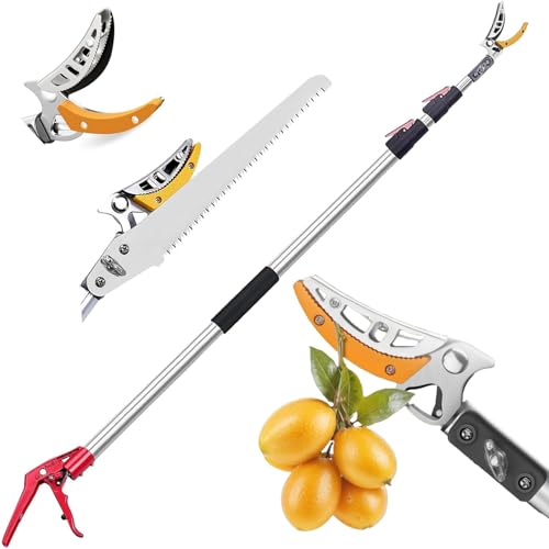 ◆商品名：TechPeak 高枝切りバサミ たかえだきりはさみ 採果 超軽量 伸縮式 2m 高枝切鋏 塗装Sk5合金鋼 高枝切り鋏 たか枝切りはさみ高枝 ハサミ 剪定 太枝 鋸付き設置簡単園芸用品 樹 庭 木 花園 果樹 林業（伸縮可能1....