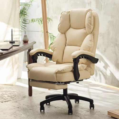 ◆商品名：【iLooiLoo公式】【2025年 耐久性向上 素材 オフィスチェア ゲーミングチェア デスクチェア （アイボリー）(ポケットコイル搭載 ゲーミング座椅子 リクライニングチェア 一人掛け 社長椅子 伸縮可能なオットマンサイズ：6...