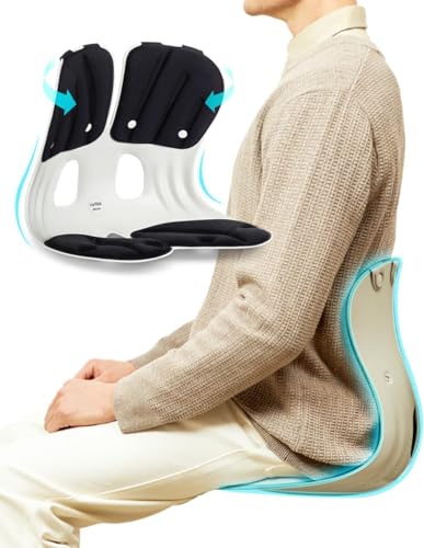 ◆商品名：カーブルチェア グランド プレミアム 姿勢 骨盤 猫背 サポートチェア 腰痛 骨盤のゆがみ 軽量 椅子 座椅子 クッション オフィス デスクワーク 椅子に置いて座るだけ (本体, ブラック)【座るだけで簡単に骨盤から姿勢サポート】...