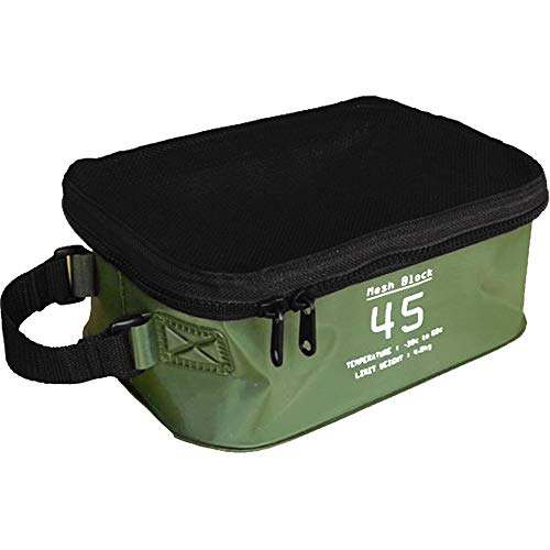 ◆商品名：スロウワー(SLOWER) アウトドア 収納ボックス 折りたたみ 防水 ケース OLIVE グリーン Sサイズ HANG STOCK SLW189ダブルジップのメッシュカバーです