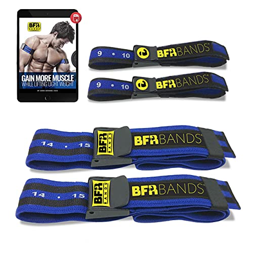 ◆商品名：BFR Bands PRO 4本セット 血流制限バンド 腕と脚用 - オクルージョントレーニングバンドは、重い重量を持ち上げることなく筋肉を増やすのに役立ちます 強力な弾性ストラップ + クイックリリース。エクストラワイドなBFR...