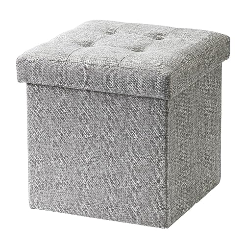 ◆商品名：コモライフ 座れる収納スツール 【折りたたみ時：約30×30×5cm】 収納スツール 収納 スツール 折りたたみ 収納ボックス ボックススツール オットマン 足置き コンパクト グレー シンプル 目隠し 衣類 日用雑貨 本 雑誌 ...