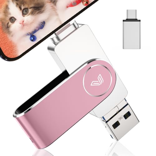 ◆商品名：【2024年登場】4in1 iPhone対応 USBメモリ 128GB iPad対応 usbメモリー 高速 データバックアップ スマホ 容量不足解消 iOS/USB/Type-C/Micro USB搭載 回転式 Phone/PC/...