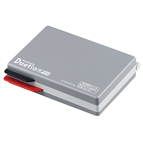 ◆商品名：シャチハタ デュエット スタンプ台 HFW-2MEC 黒・朱肉【インキ色】黒/朱肉【インキ種類】水性顔料【補充インキ】SA-1(黒)/Og-20(朱肉)【寸法】108.5×87×25.5mm【重量】106gdaysmarket-n...