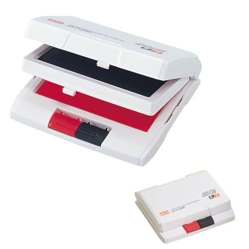◆商品名：マックス スタンプ台 瞬乾スタンプ 2段式 黒・赤 SA-212NWカミバコ1台2役。使用色ボタンを押すだけで開く2段スタンプ台【本体サイズ】W115×D105×H28(mm) 【質量】128g【盤面寸法】W93×D54mm 【再...