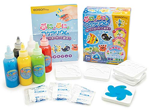 ◆商品名：EDISON TOY(エジソントイ) ぷにょぷにょアクアリウム 海のなかまを作って遊ぼう 6色セット KJT12051 おもちゃ 6歳以上商品サイズ：150×85×180mmセット内容：カラーインク(80ml)・6色/型(6種類)...