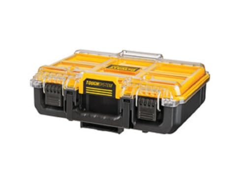 ◆商品名：デウォルト(DEWALT) タフシステム2.0 ハーフサイズ オーガナイザー 工具箱 収納ケース ツールボックス 積み重ね収納 IP65 坊塵 防水 設計 ネジ ビット 小物 入れ Tough System 2.0 DWST833...