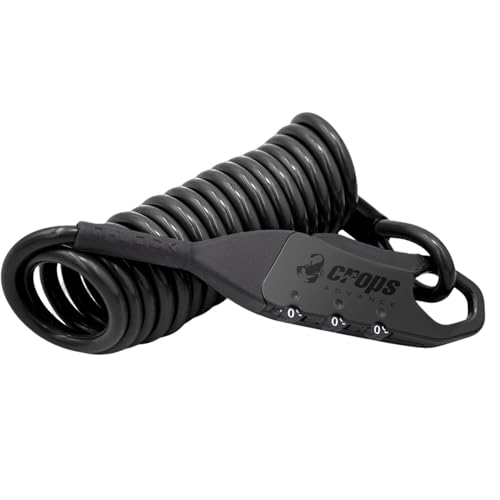 ◆商品名：クロップス(crops) ワイヤーロック Q5-COCON ココン | 5mm×1800mm 3桁ダイヤル SPD09-CCN-01 (ブラック)ロック方式：3桁ダイヤルケーブル：5mm × 1800mmヘッドサイズ (W×D×H...