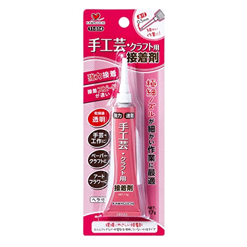 ◆商品名：KAWAGUCHI 手工芸・ビーズ用 ボンド 極細ノズル 17g 透明 11-514容量：1ヶサイズ：約17g入り素材：変性エチレン酢酸ビニル樹脂・水注意事項：幼児の手の届かない所で保管所てください。