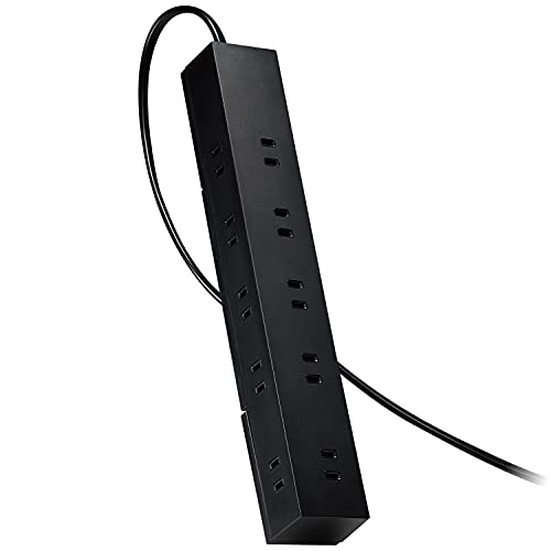 ◆商品名：エレコム 電源タップ 回転機能タップ 雷サージ付 ホコリシャッター付 固定＆吊下可能 上面5個口 側面5個口 計10個口 1.0m ブラック T-KF04-21010BK上面と側面にそれぞれ5個口ずつ、計10個口の2ピン式差込口を...