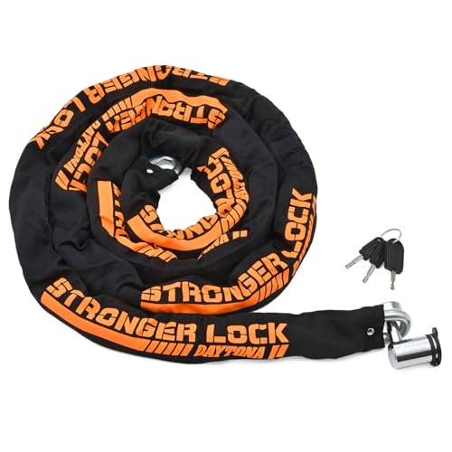 ◆商品名：デイトナ(Daytona) バイク チェーンロック φ12mmスチール合金製 ディスクロック対応 LEDライト付き鍵 ストロンガーチェーンロック 3.0m 3123942mm幅のφ12mm極太チェーンで盗難抑止熱処理されたスチール...