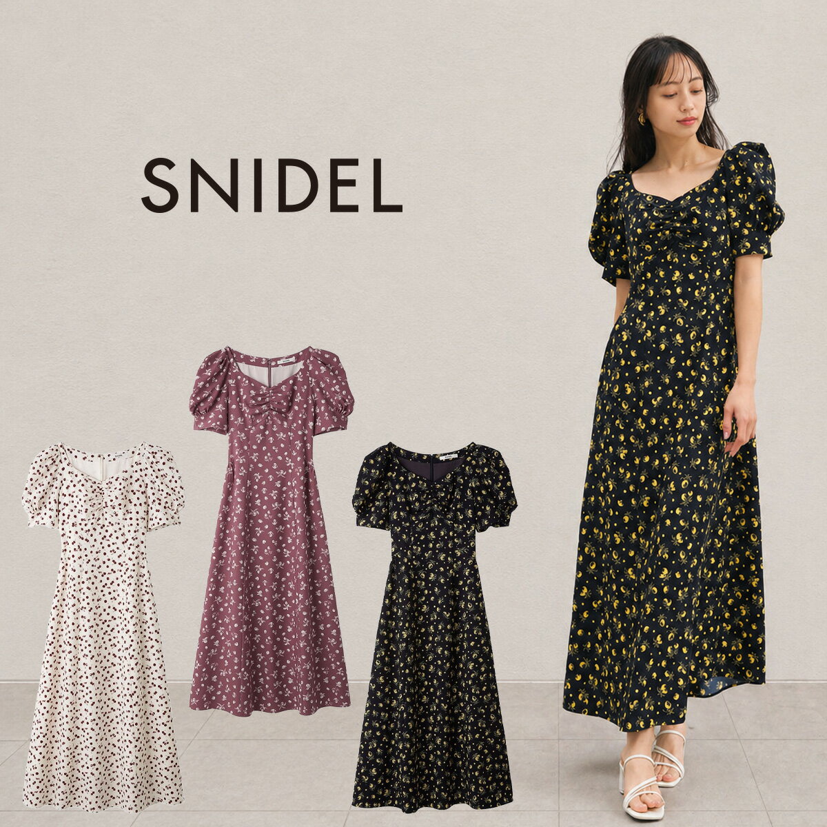 SNIDEL スナイデル 通販 Sustainableフルーツプリントワンピース swfo262015 レディース ロングワンピース ドレス ロング丈 セレクト雑貨ムー 【商品キーワード】 ★Snidel ワンピース★SNIDEL (スナイ...