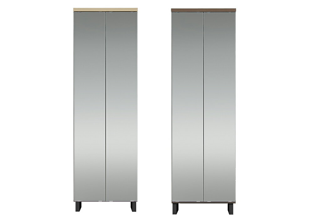 SRハイタイプシューズBOX　ミラー扉　幅58 サイズ ●外形寸法/幅57.9x奥行37x高さ175cm(脚装着時185cm) 素材 ●天板/プリント紙化粧合板 ●側板/プリント紙化粧合板 ●構造材/MDF・パーティクルボード・合板 ●3m...