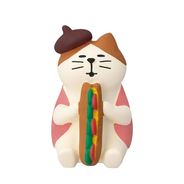 やまねこベーカリーの新作パンを、ぱぱんとお披露目！ 店長も店員もパンたちも、ほわほわの笑顔でお待ちしています。 サイズ：約26x30xH42mm 素材：ポリレジン キュートな小物のコンコンブルシリーズ。 自由に飾ってかわいく演出！デスクやP...