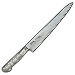サイズ（刃渡り):240 mm 材質：刀身＝63層ダマスカス鋼/ハンドル＝18-8ステンレス鋼 生産国：日本 ●本刃付け 砥石による本格的な刃付けを施し、鋭い切れ味を長く持続させます。 ●本研刃造り プロの技術者により、本刃付けする前に研ぎ...