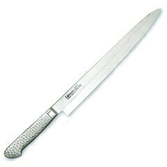 サイズ（刃渡り）:270 mm 材質：刀身＝モリブデン・バナジウム鋼/ハンドル＝18-8ステンレス鋼 生産国：日本 プロの理想の切れ味と使い易さを追求したシリーズです。 ●本刃付け 砥石による本格的な刃付けを施し、鋭い切れ味を長く持続させま...