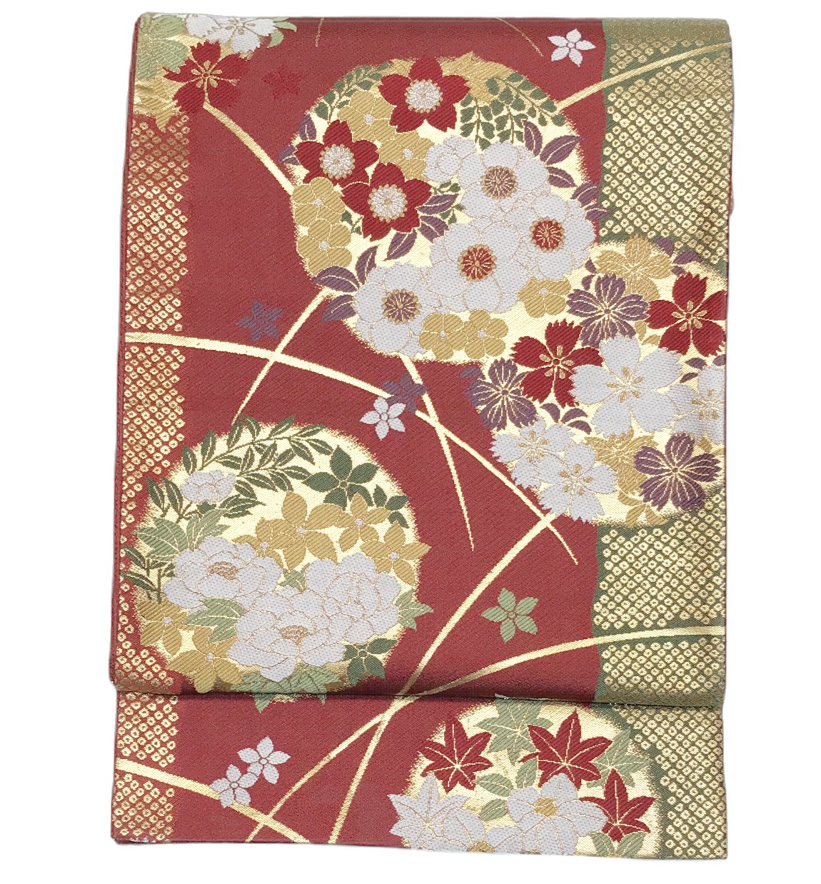 　　品物に ついて 貸衣装などで使われていた 使用頻度の低い リユース袋帯です。 すでにお仕立て上がっています。 保管臭や使用感のない 程度の良いリユース品です。 ママ振りリニューアルにも おすすめの品物です。 素材 本体絹100％ （金糸...