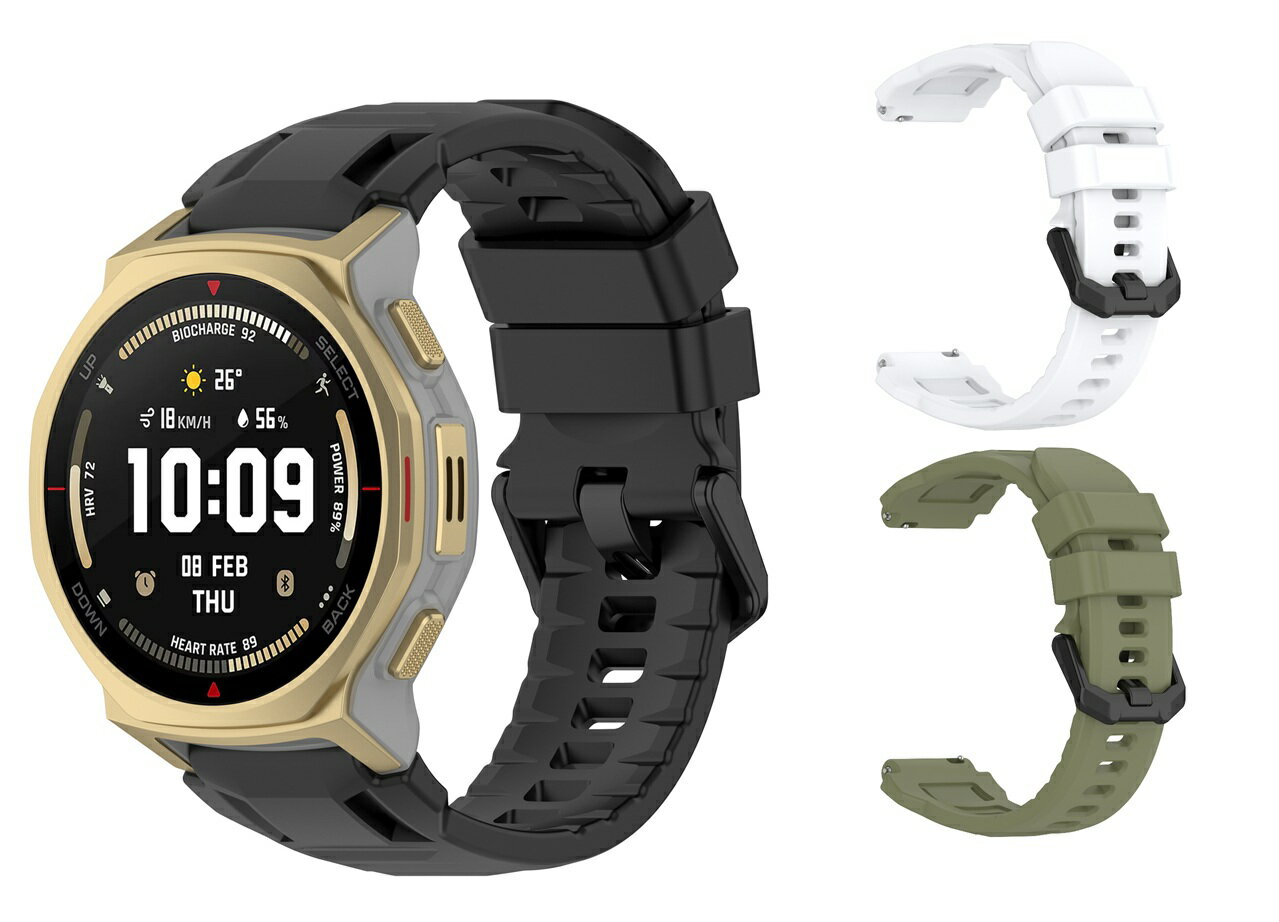 Amazfit T-Rex 3 Pro 44mm専用の交換用シリコンバンドです。 高品質なシリコン素材を採用し、柔らかく肌に優しい着け心地を実現。 耐久性に優れ、汗や水にも強く、スポーツやアウトドアシーンでも快適に使用できます。 シンプルな...