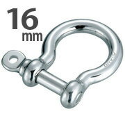 ステンレス製　オタフクシャックル　16mm 使用荷重：900kg 材質：本体SUS13、ピンSUS304　