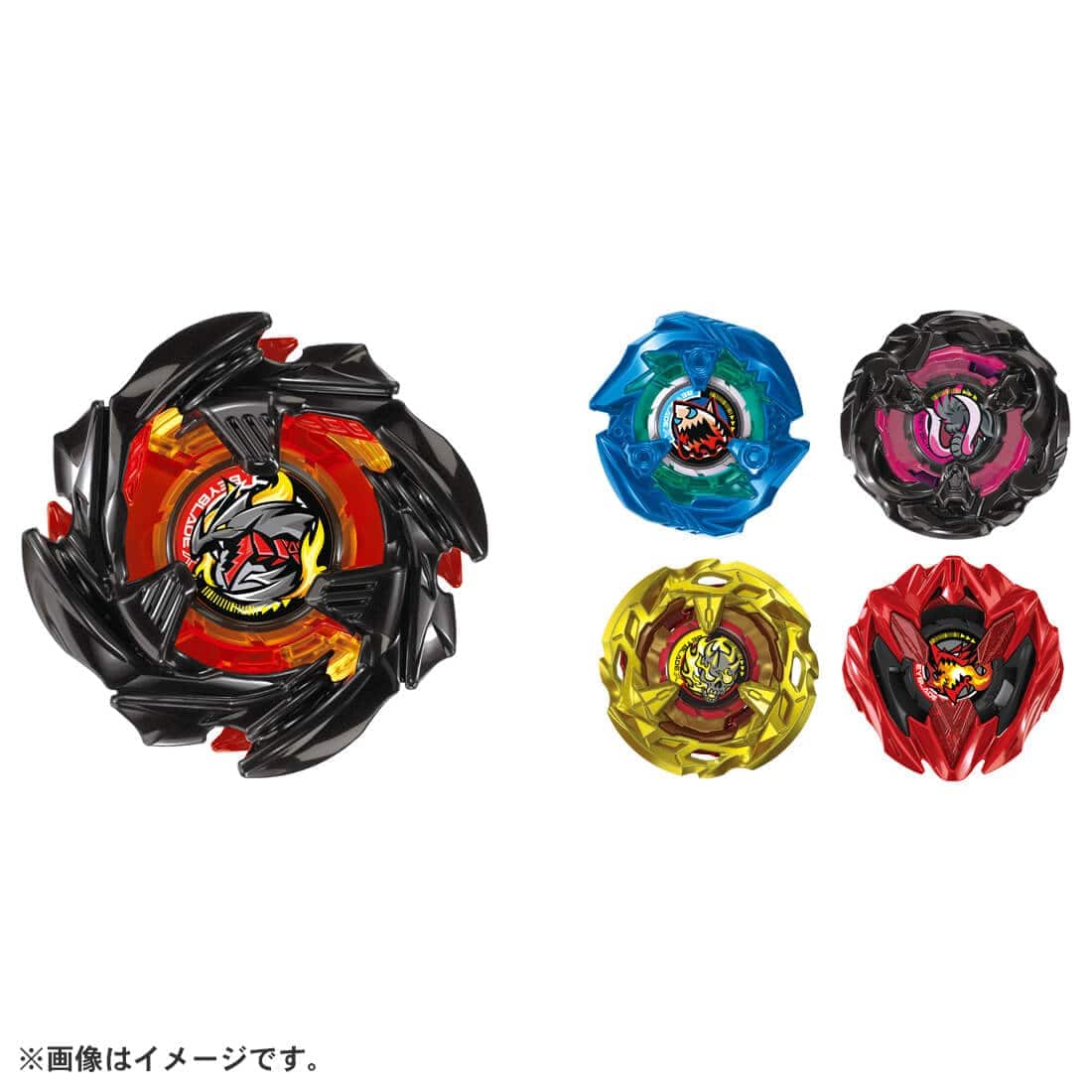 BEYBLADE X とは、超加速ギミック【Xダッシュ】による驚異的なスピードと衝撃でエクストリームなバトルを繰り広げるギアスポーツである。特別カスタマイズの豪華ラインナップ5種類のベイブレードの中からいずれか1個が入っているランダムブース...