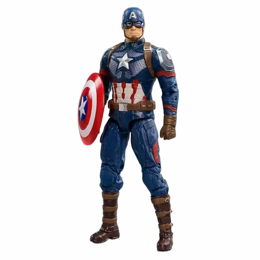 マーベル映画『シビル・ウォー/キャプテン・アメリカ』より、キャプテン・アメリカのアクションフィギュアです。全高約18cm（7インチスケール）。シールドが付属します。付属のルミナススタンド（USB給電）でライトアップ展示が可能です。【セット内...
