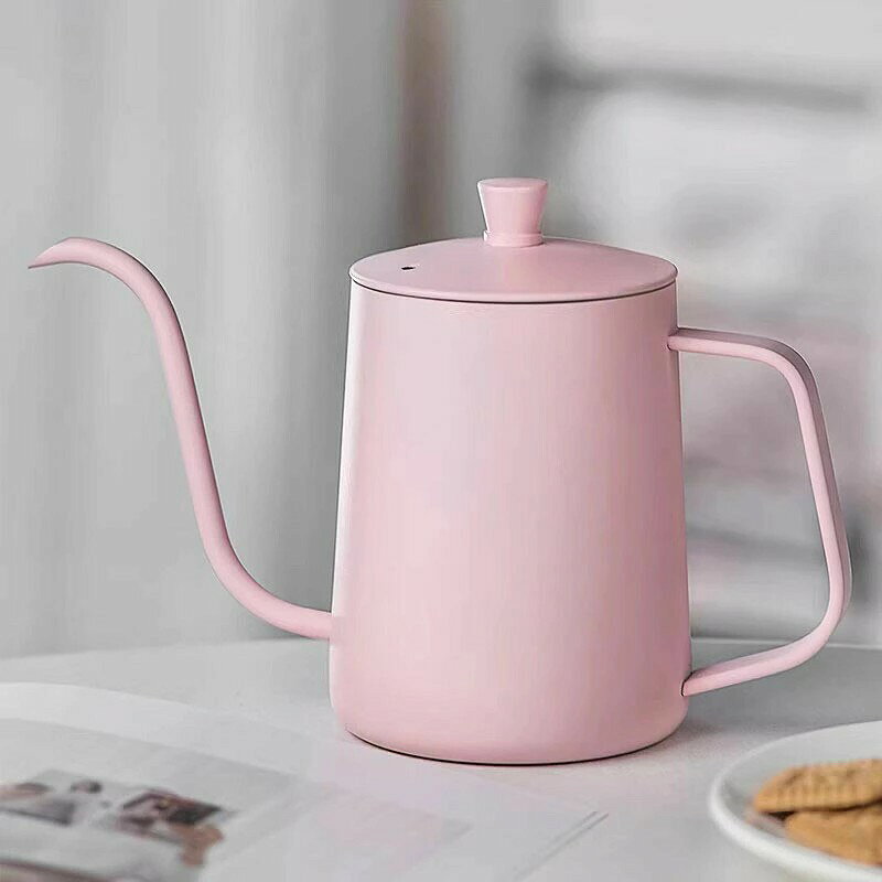 コーヒードリップポット 350ml 600ml 目盛付き 細口 ポット コーヒーポット ドリップポット アウトドア 直火 対応 キャンプ用 約2-3杯分 コーヒー グッズ ステンレス コーヒーケトル コーヒー器具 ピンク 上品な仕上がりと質...