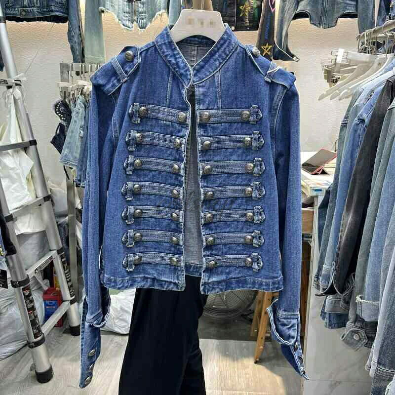デニム ショートジャケット ビンテージ 乗馬 ウェア ジャケット 人気 A:デニム濃紺 B:デニム浅紺 C:デニム黒 S M L XL 2XL