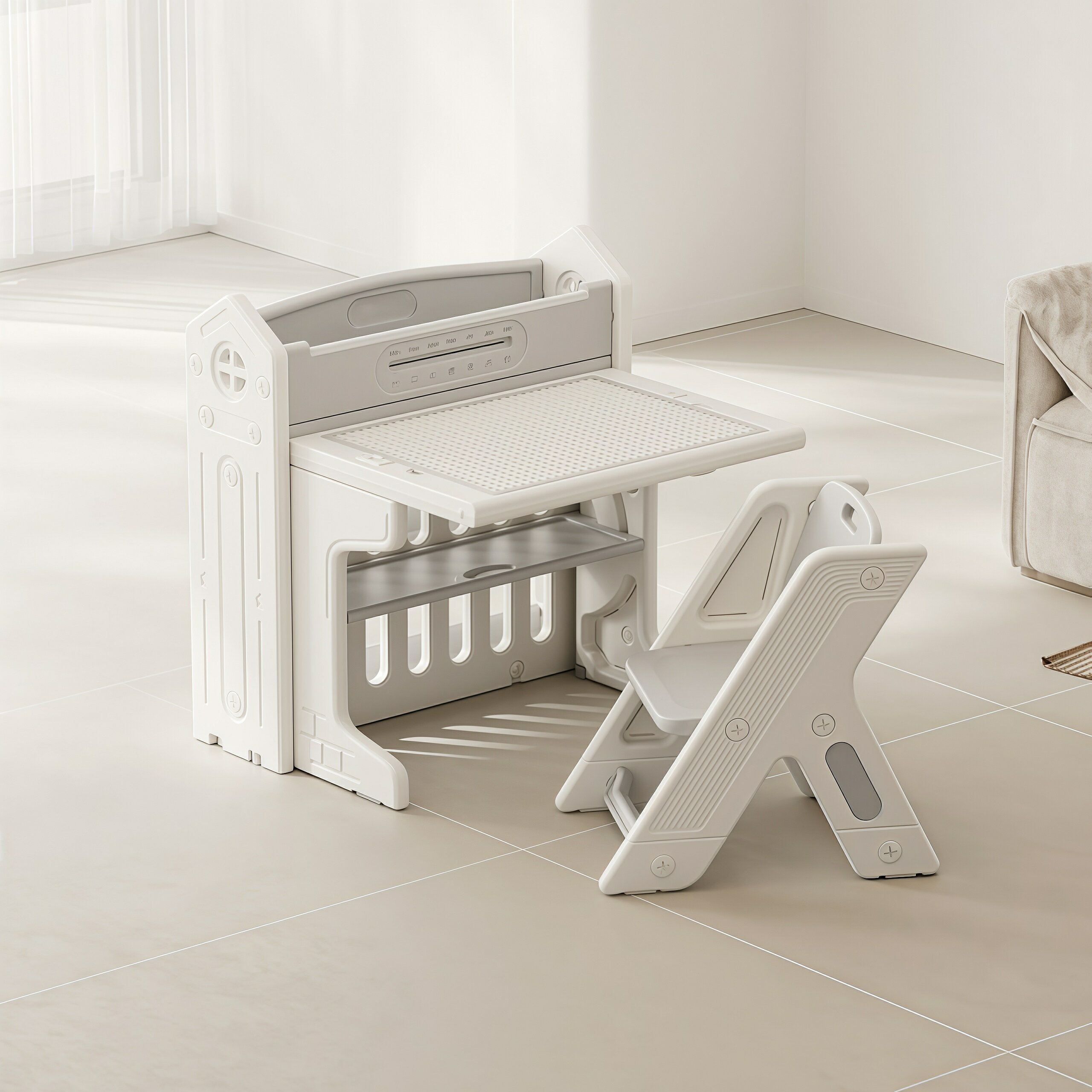 デスク×1、チェア×1の便利な2点セットです。スペースを有効活用できるたためるタイプ。コンパクトに折りたたみ、収納場所を選びません。 【ブロックテーブル】プロック遊ひで子どもの能力育成をサポート想像を膨らませてゼ口から好きなものを作れます。...