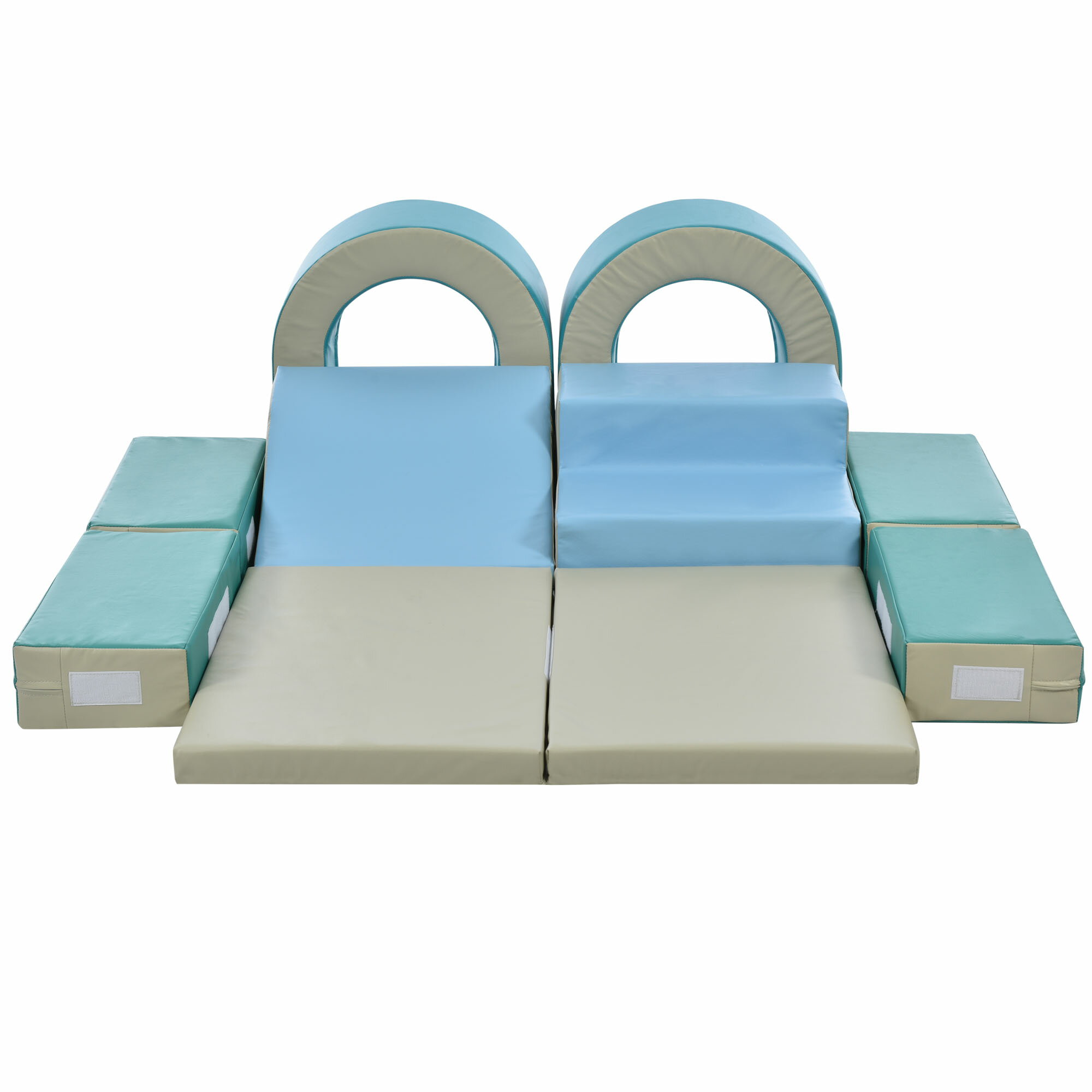 【自由に組み合わせるので、遊び方はいろいろ】縦に組み合わせて遊んでもOK！マットとして使えてもOK！ 【柔らかい素材】弾み・安定性・重量を良いバランスに設計している。 【ファスナー付き】パーツの側面に面ファスナー付き、パーツを連結して集中す...