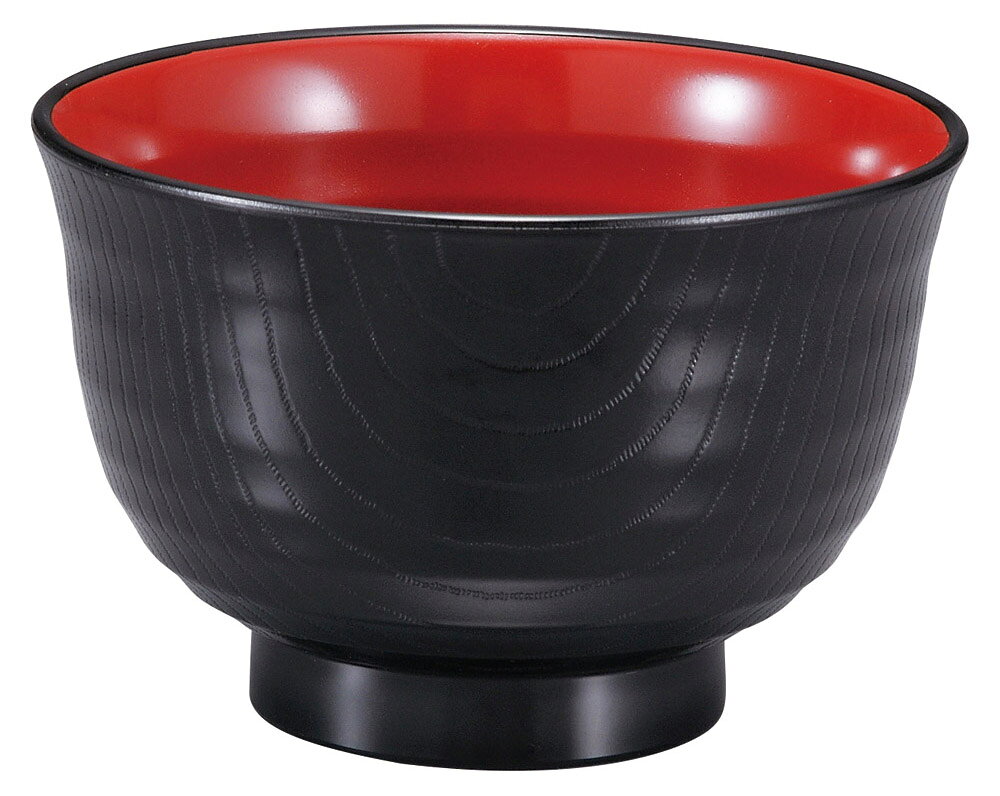 [商品名][TA]耐熱 内外乱引汁椀 黒内朱中[素材]耐熱ABS樹脂[寸法]10.9×7.1cm(360cc)結婚式のお返し、母の日のプレゼント、退職祝いなど、さまざまな場面でご利用いただけるギフト用の商品です。陶器の専門問屋が厳選したプレ...