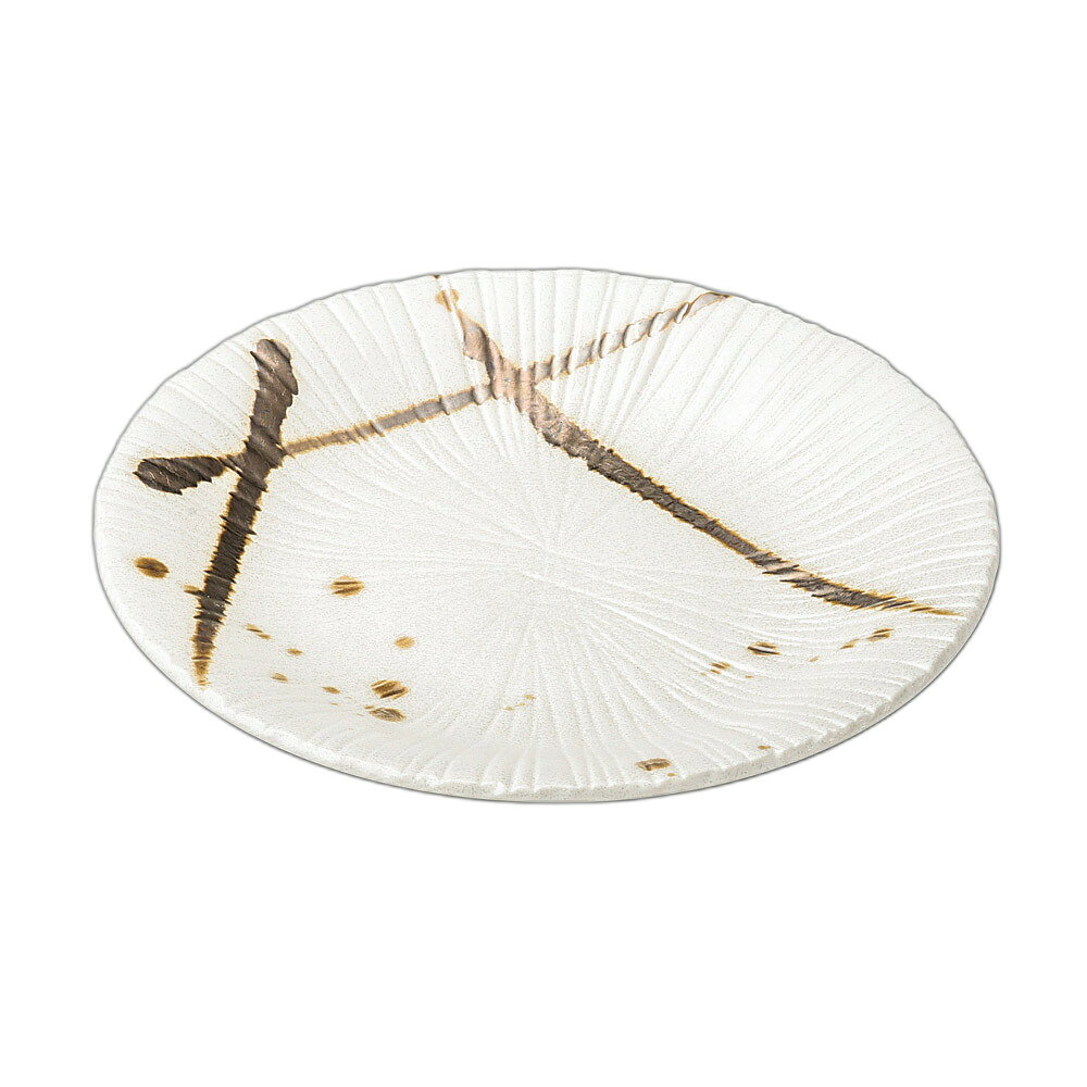 [商品名]　金色流し彫十草型大皿[素材]　陶磁器[寸法]　25×3cmお店からご自宅まで、季節を問わず、様々なシーンでご利用いただける商品です。[ 25×3cm ] 陶磁器 一部の商品はメーカーよりお取り寄せとなりますので、納期が前後するこ...