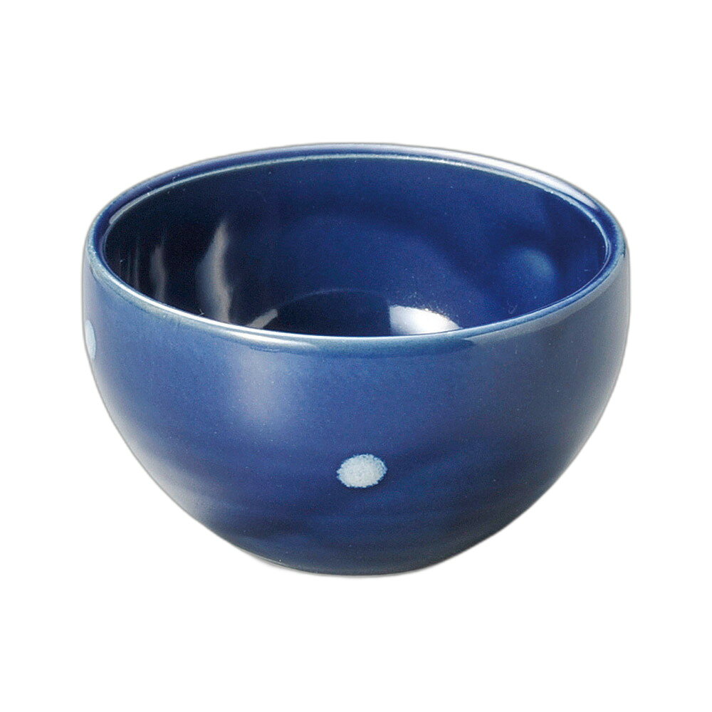 [商品名]　ブルー点まある鉢[素材]　陶磁器[寸法]　8.1×4.8cmお店からご自宅まで、季節を問わず、様々なシーンでご利用いただける商品です。[ 8.1×4.8cm ] 陶磁器 一部の商品はメーカーよりお取り寄せとなりますので、納期が前...
