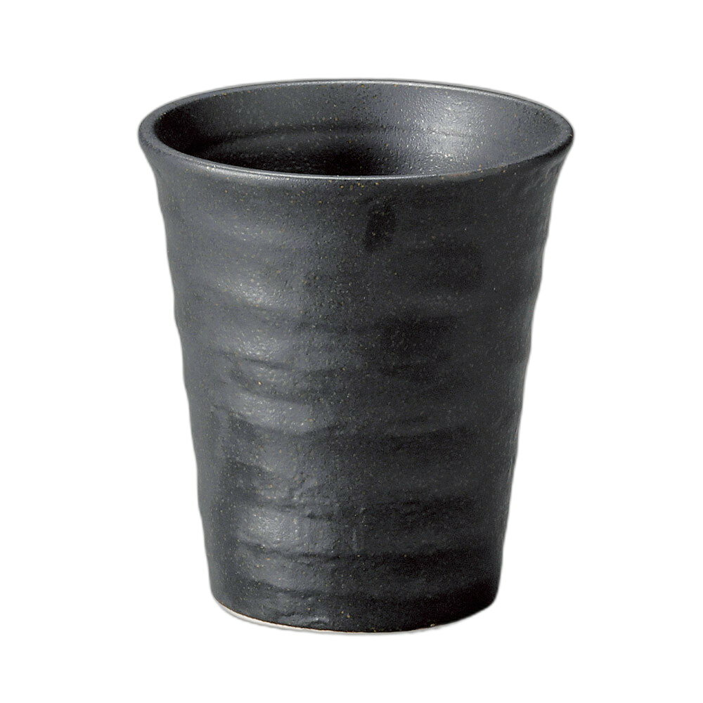 [商品名]　黒カジュアルカップ（大）[素材]　陶磁器[寸法]　9.3×10.4cm・310ccお店からご自宅まで、季節を問わず、様々なシーンでご利用いただける商品です。[ 9.3×10.4cm・310cc ] 陶磁器 一部の商品はメーカーよ...
