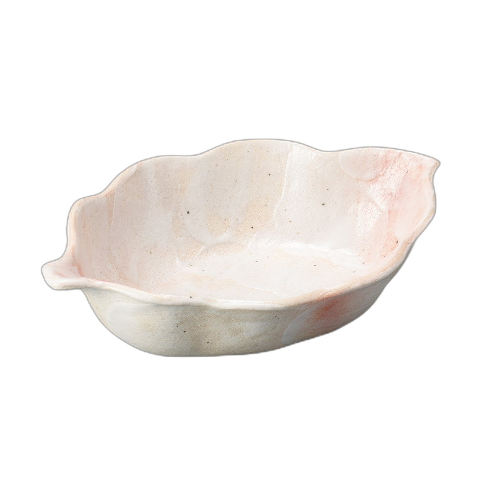 [商品名]　桜志野木の葉大鉢[素材]　陶磁器[寸法]　26.5×18.7×5.6cmお店からご自宅まで、季節を問わず、様々なシーンでご利用いただける商品です。[ 26.5×18.7×5.6cm ] 陶磁器 一部の商品はメーカーよりお取り寄せ...