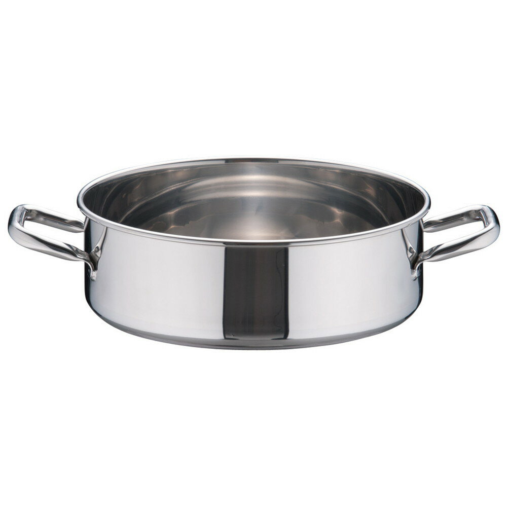 [商品名]　パワー・デンジ 外輪鍋(蓋無) 33cm[素材]　ステンレス[寸法]　外径:346mm 深さ:110mm 底径:310mm 9.4L 質量:3.25kg 板厚:3mm[産地]日本IH対応 電磁調理器でのご使用の際は、100V、2...