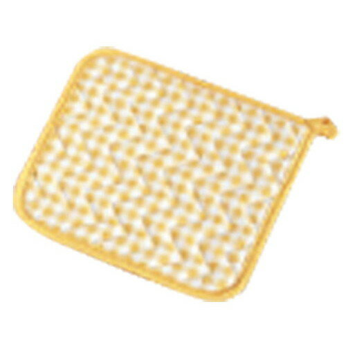 [商品名]　TKG チェック布製ポットホルダー イエロー[素材]　表:綿100%裏:シリコン加工[寸法]　縦205 x 横:205mm食に携わるプロの皆様、実際に使う立場の方々からの声を多く取り入れた、末永くお使い頂ける優れた製品をお届けい...