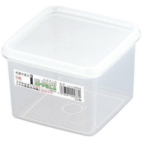 [商品名]　ハイパック 角型 S-37 [素材]　本体:ポリプロピレン 蓋:EVA樹脂[寸法]　間口:121 x 奥行:121 x H90mm 容量:930cc [産地]日本食に携わるプロの皆様、実際に使う立場の方々からの声を多く取り入れた...
