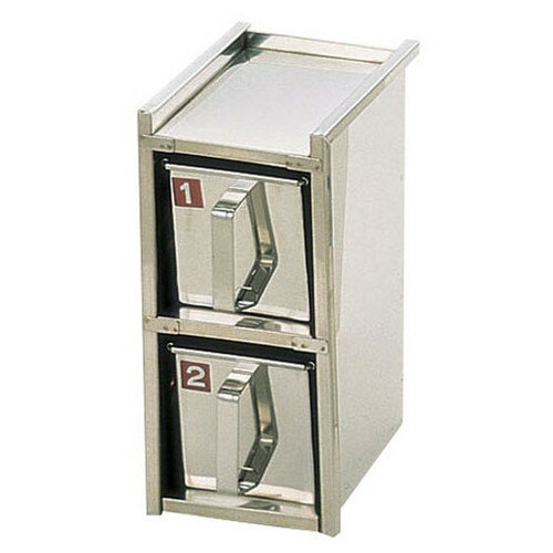 [商品名]　SA18-8溶接引出式ヤクミ入 2段2ヶ入[素材]　本体:18-8ステンレス[寸法]　幅:130 x 奥行:150 x H270mm [産地]日本食に携わるプロの皆様、実際に使う立場の方々からの声を多く取り入れた、末永くお使い頂...