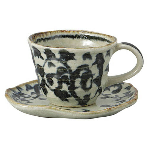 [商品名]　タコ唐草コーヒー碗皿[素材]　陶器[寸法]　C:12.8 x 9.7 x 7.3cm S:15.4 x 14.6 x 1.8cm[産地]日本土物ご使用前に、熱湯に浸してからあらかじめ器に水分を充分含ませてからご使用頂くと、茶渋・...