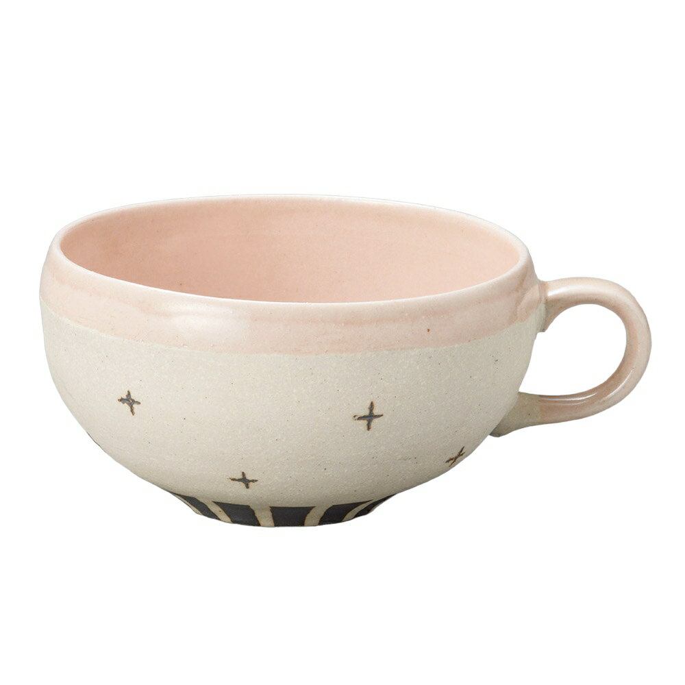 [商品名]春花　スープカップ（ピンク）[素材][寸法]15×11.5×6cm 400cc結婚式のお返し、母の日のプレゼント、退職祝いなど、さまざまな場面でご利用いただけます。陶器の専門問屋が厳選した、プレゼントやギフトにピッタリな逸品です。...