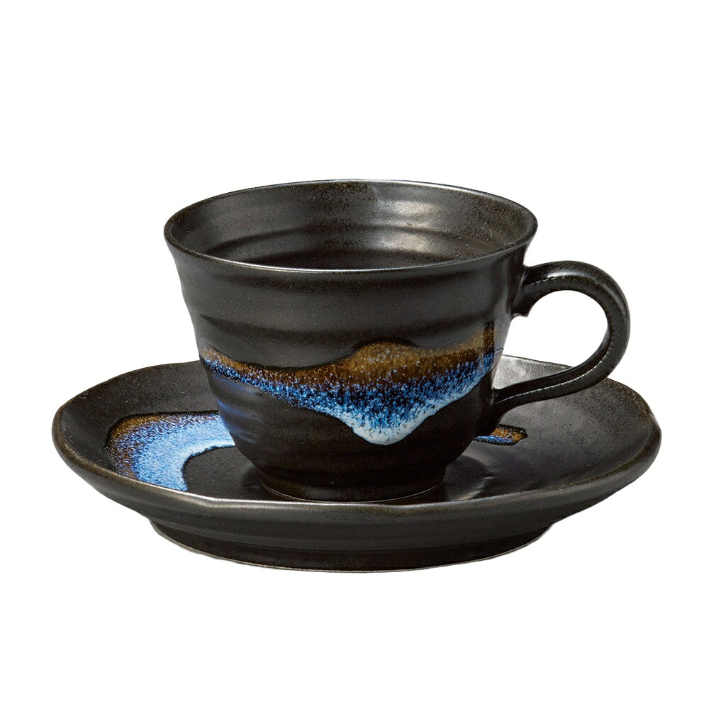 [商品名]渦紋黒コーヒー碗皿[素材][寸法]碗:11.5×9.5×6.5cm 210cc 皿:15.5×2.3cm結婚式のお返し、母の日のプレゼント、退職祝いなど、さまざまな場面でご利用いただけます。陶器の専門問屋が厳選した、プレゼントやギ...