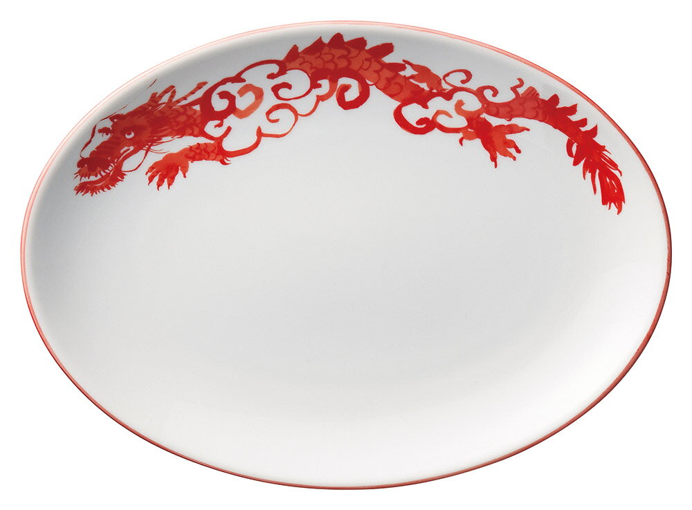 [商品名]イングレーズ赤龍　9吋プラター[素材][寸法]23.5×16.6×2.5cm結婚式のお返し、母の日のプレゼント、退職祝いなど、さまざまな場面でご利用いただけます。陶器の専門問屋が厳選した、プレゼントやギフトにピッタリな逸品です。[...
