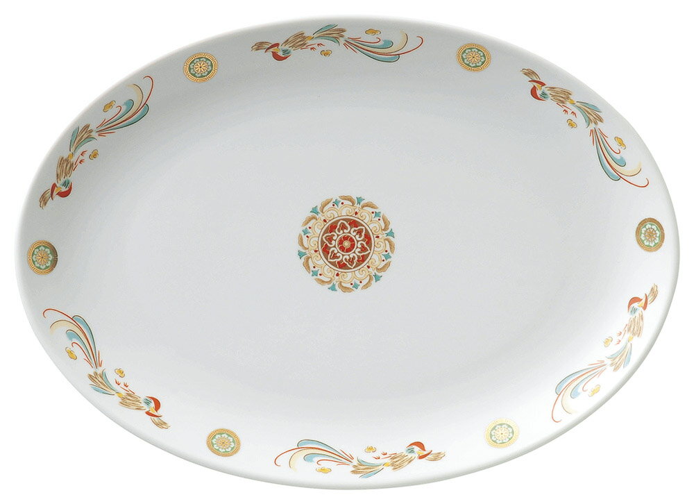 [商品名]金紋翔鳳　14吋メタプラター[素材][寸法]36.4×26.2cm結婚式のお返し、母の日のプレゼント、退職祝いなど、さまざまな場面でご利用いただけます。陶器の専門問屋が厳選した、プレゼントやギフトにピッタリな逸品です。[36.4×...