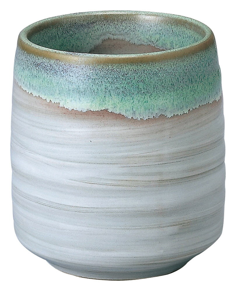 [商品名]緑水　湯呑（大）[素材][寸法]6.7×7.8cm 210cc結婚式のお返し、母の日のプレゼント、退職祝いなど、さまざまな場面でご利用いただけます。陶器の専門問屋が厳選した、プレゼントやギフトにピッタリな逸品です。[6.7×7.8...
